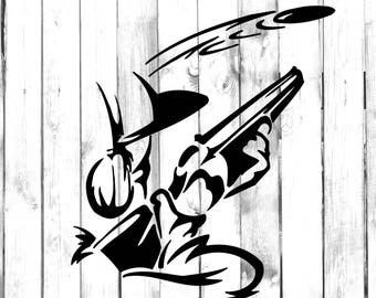 Vinyl Decal Bustin' Clays Trap Shoot Hunt Truck Country Bumper Sticker ...