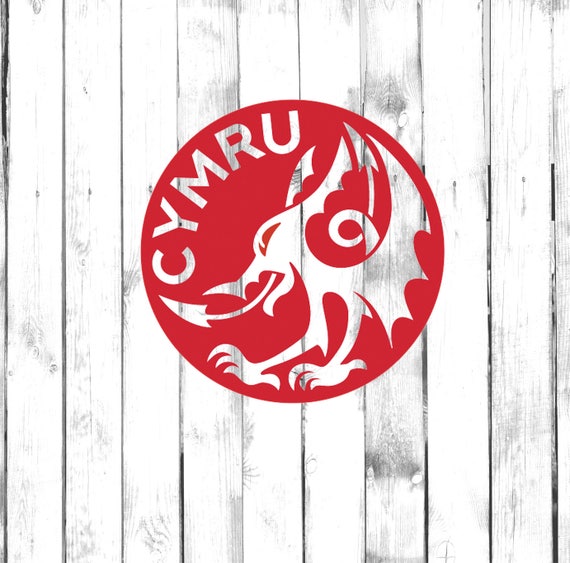 Welsh Dragon With Cymru Text Di-cut Decal | Etsy