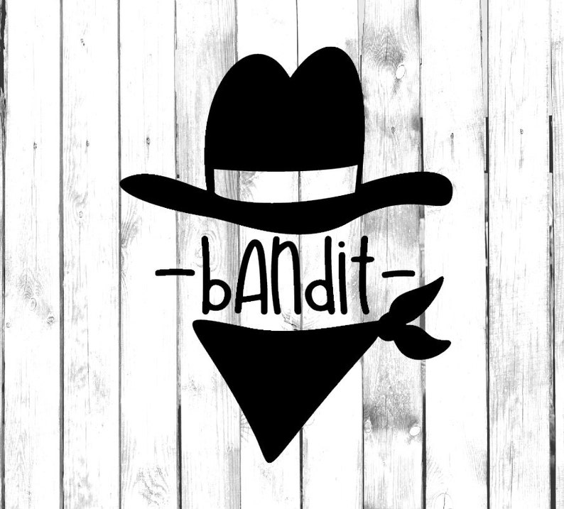 Bandit Cowboy Hat Di Cut Decal | Etsy