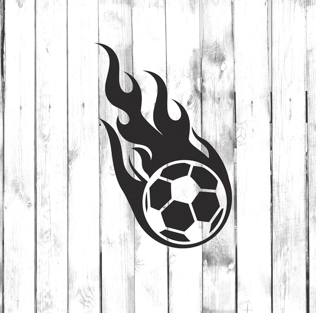 Soccer Ball With Flames Di Cut Decal Car/truck/laptop/computer/phone ...