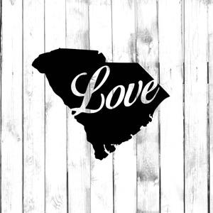 Love South Carolina State Typography Di Cut Decal - Etsy