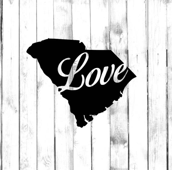Love South Carolina State Typography Di Cut Decal - Etsy