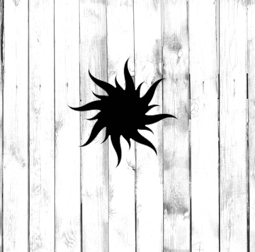 Abstract Sun Silhouette With Curvy Rays Decal - Di Cut Decal - Home ...