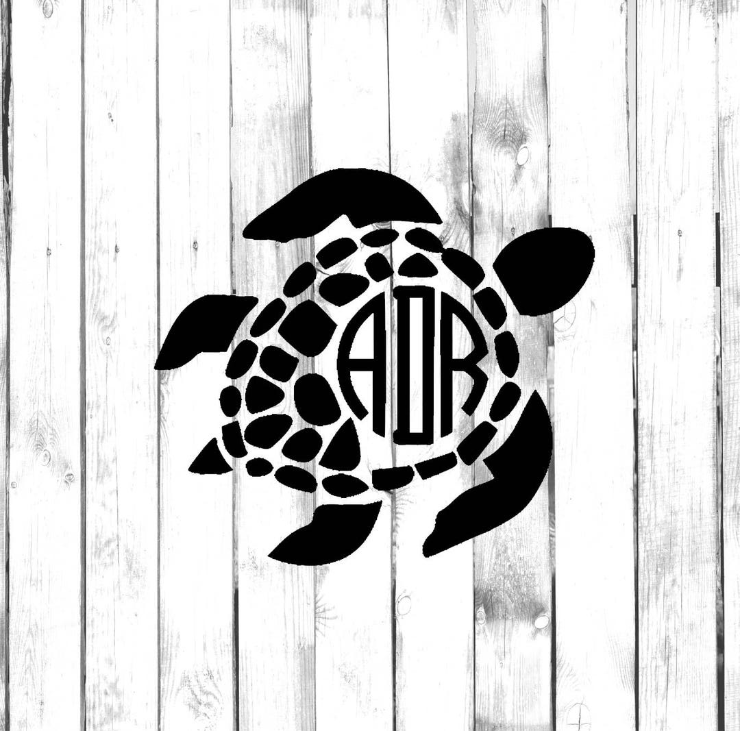 Sea Turtle Monogram on Shell Di Cut Decal Car/truck/home/laptop ...