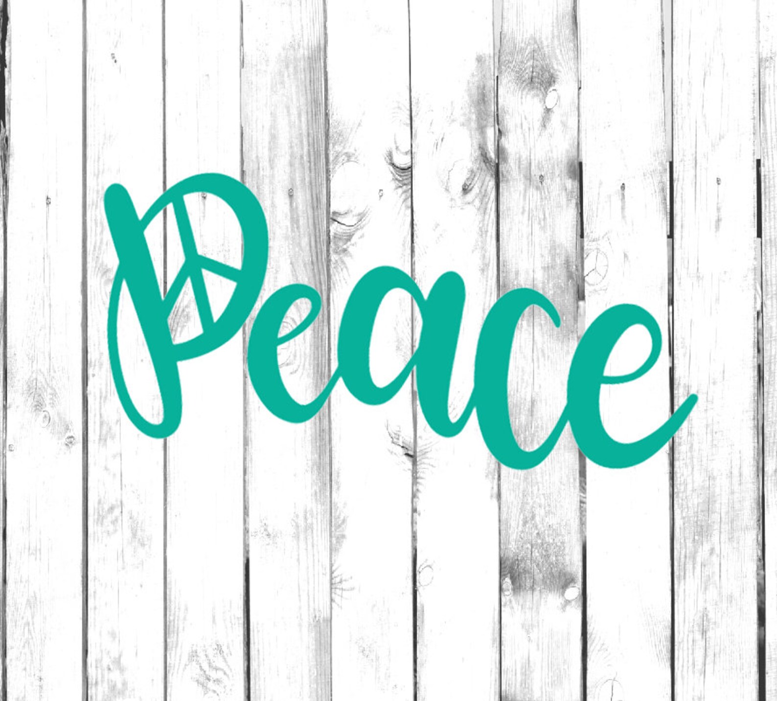 Peace Sign Typography Di Cut Decal Yeti/tumbler/water - Etsy