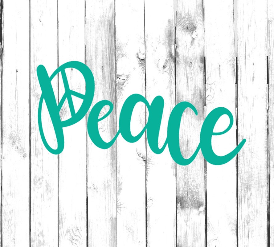 Peace Sign Typography Di Cut Decal Yeti/Tumbler/Water | Etsy
