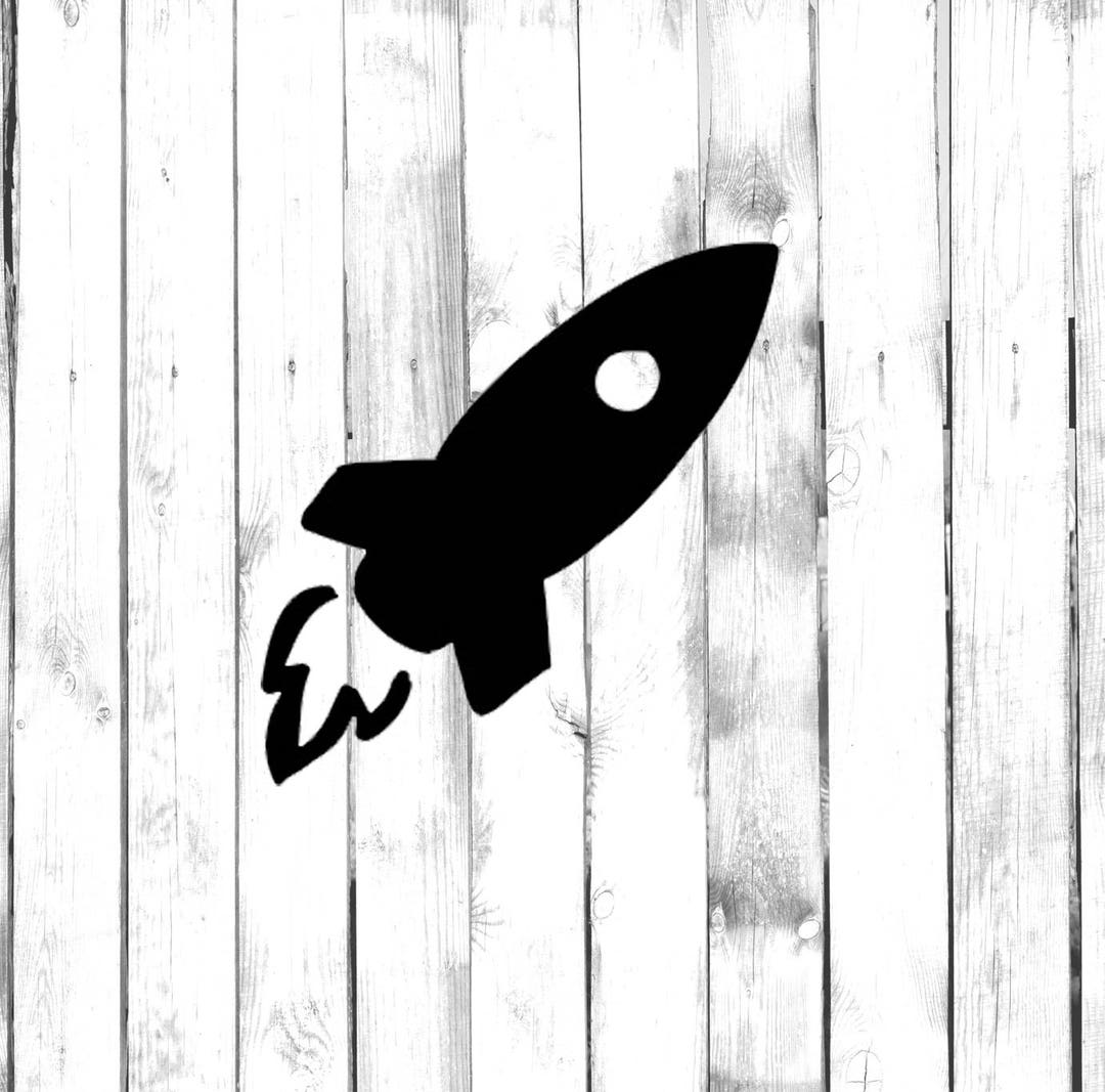 Rocket Ship Lifting off Into Space - Di Cut Decal - Home/laptop ...