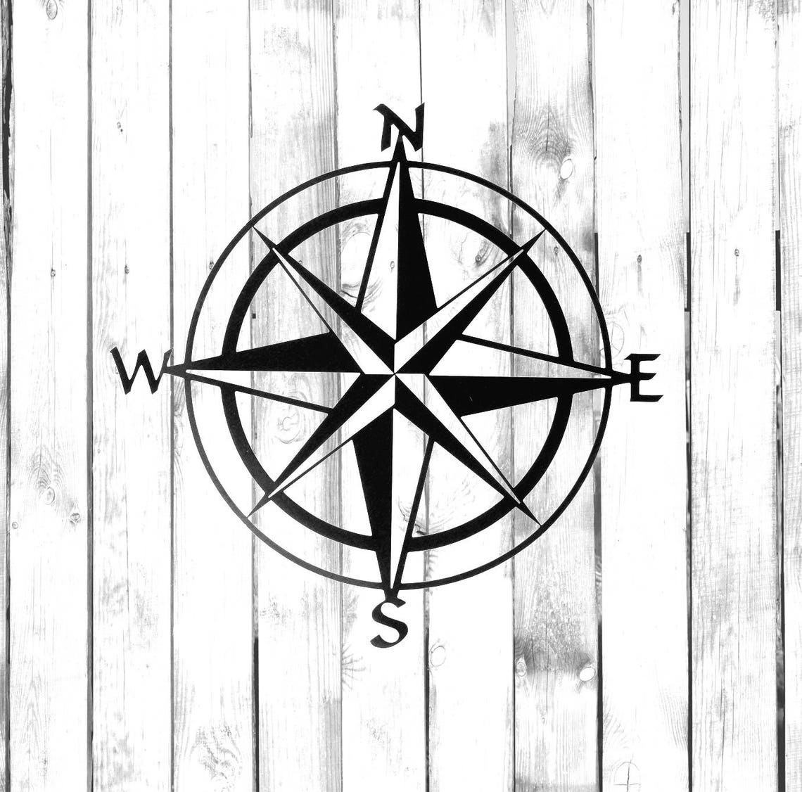 Kompas Noord-Oost Zuid-West Di Cut Decal Home - Etsy Nederland