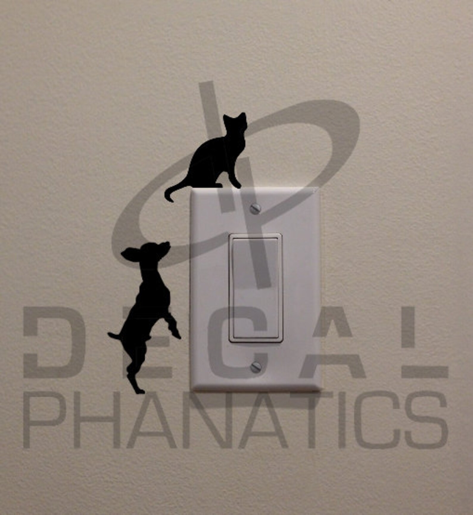 Chihuahua Dog Chasing Cat on the Light Switch 3 X | Etsy