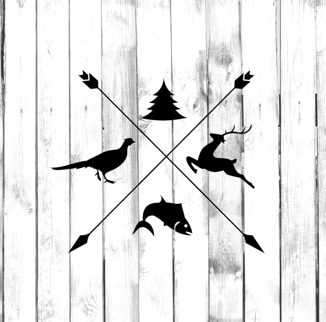 Hunting & Fishing With Arrows Crossed Decal Di Cut Decal Home/laptop ...