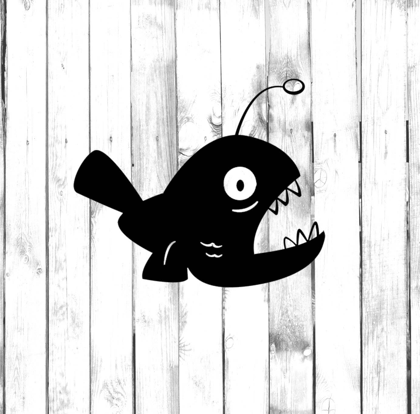 Angler Fish Decal Di Cut Decal | Etsy