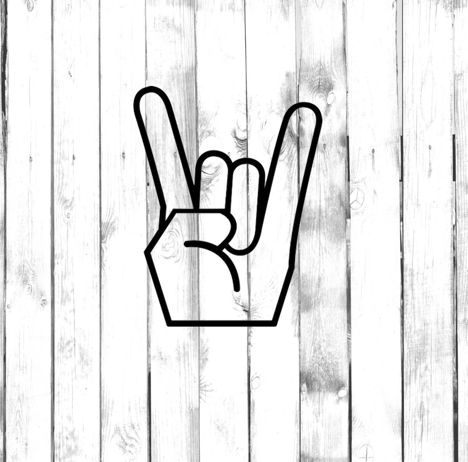 Rock on Hand Sign Di Cut Decal - Etsy