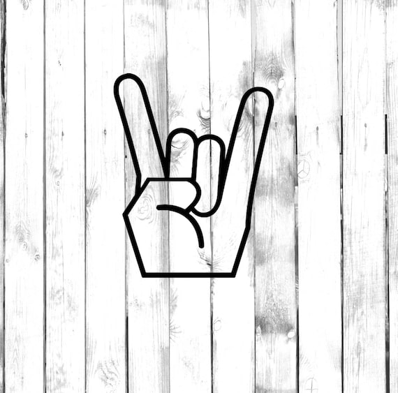 Rock on Hand Sign Di Cut Decal - Etsy