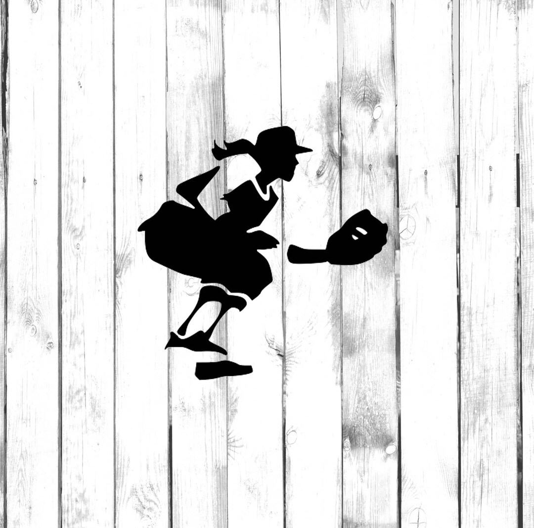 Softball Player, Fielder Silhouette Car/truck/home/laptop/sports Room ...