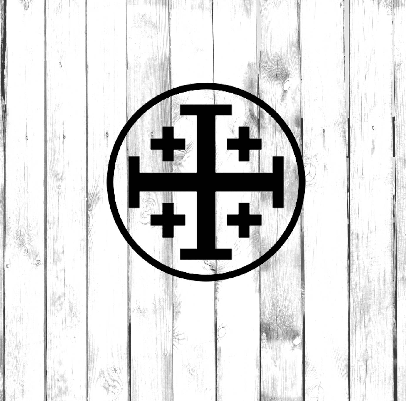 Jerusalem Cross in a Circle (di-cut Decal) - Car/truck/home/laptop ...