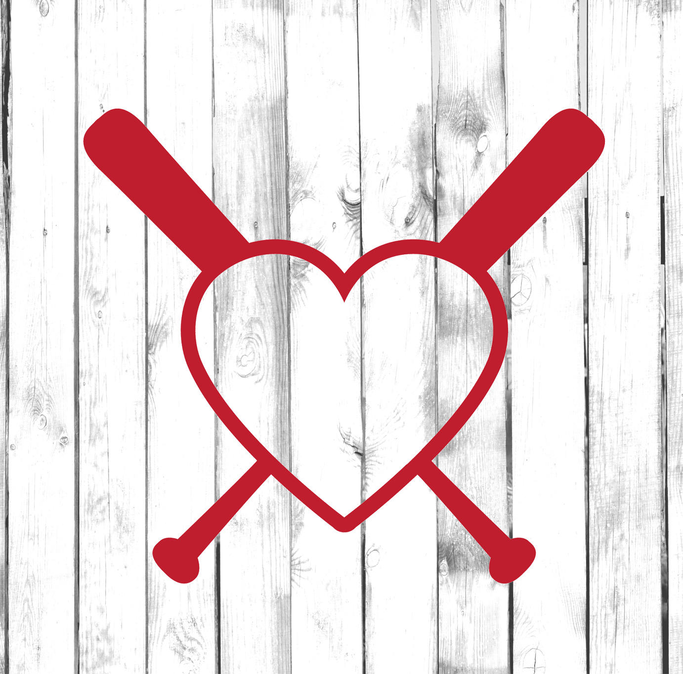Love Baseball Heart Baseball Bats Crossed Sports Decal | Etsy