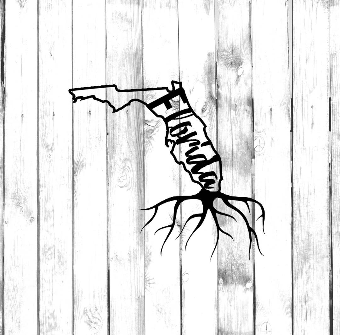 Florida Home Grown Typography Florida State Outline Di Cut Decal Home ...