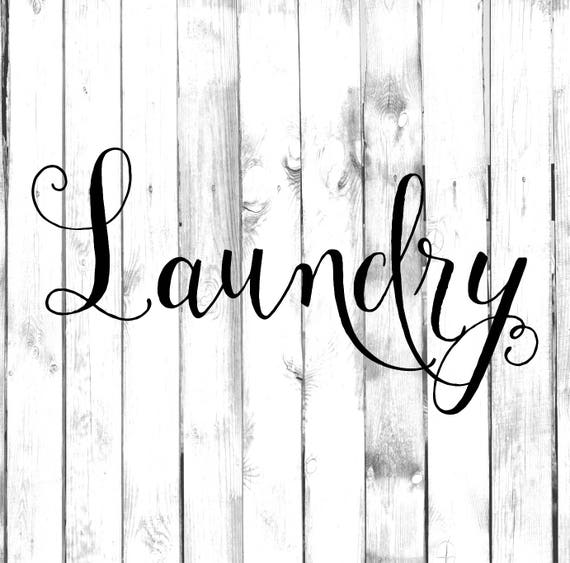 Laundry Swirly Font Decal Di Cut Decal | Etsy