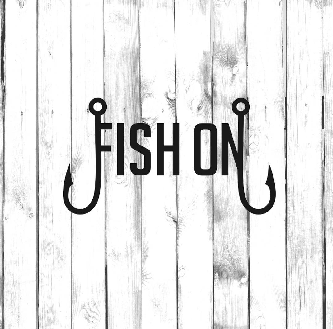Fish on Decal - Bait Hooks Di Cut Decal - Home/laptop/computer/truck ...