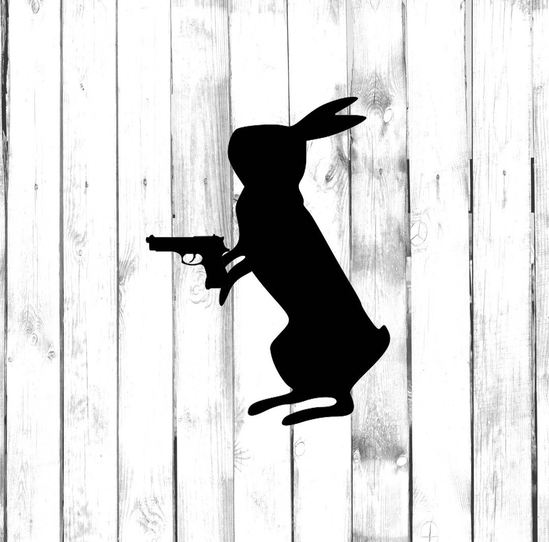 Bunny Rabbit With a Gun Di Cut Decal Home/laptop/computer/truck/car ...