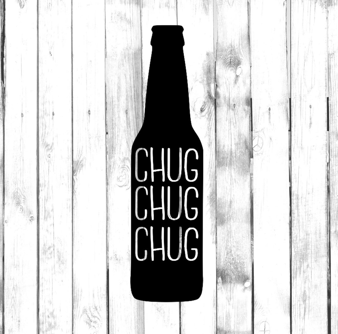 Chug Beer Bottle Typography Di Cut Decal - Etsy