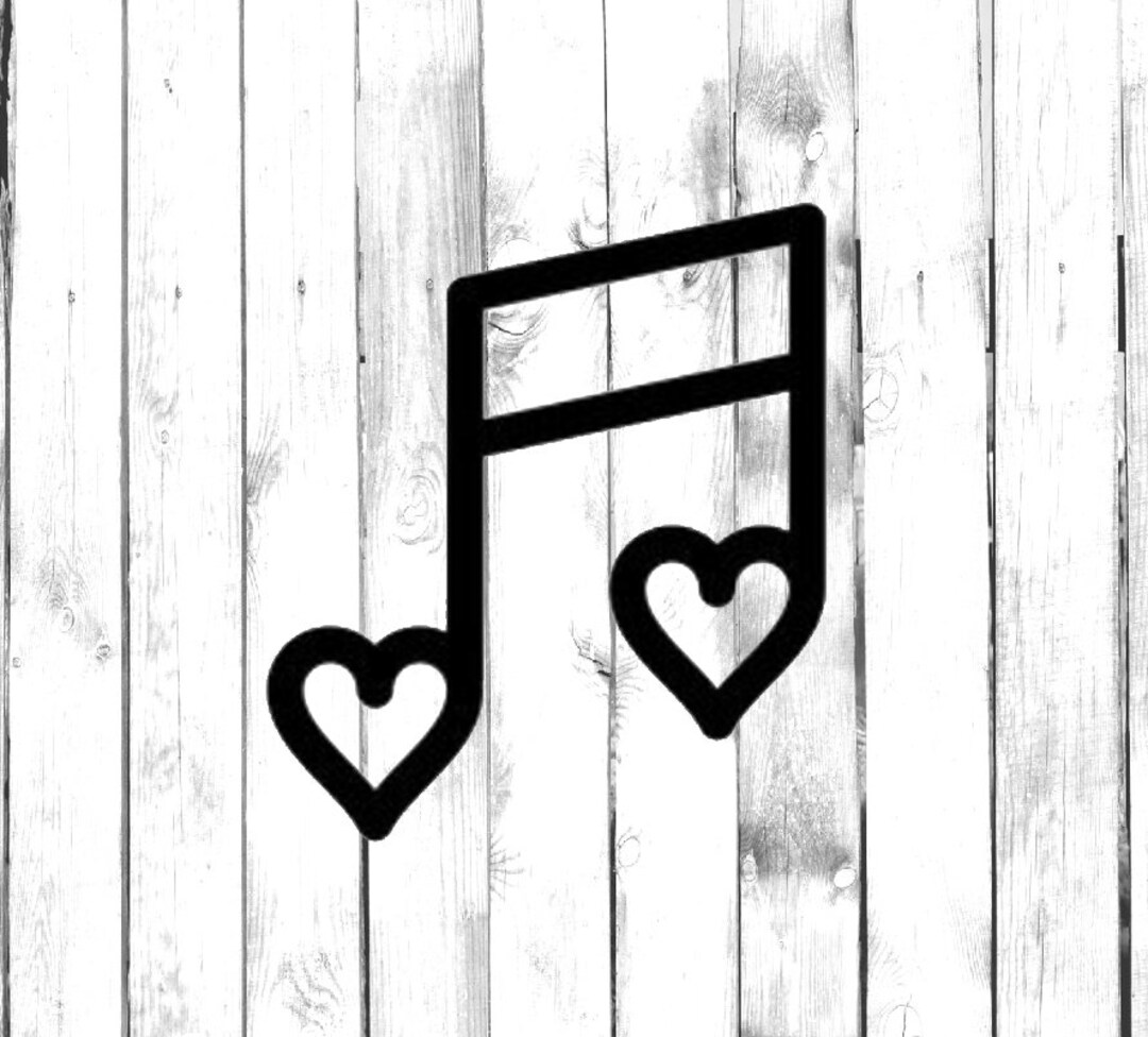 Music Note Hearts Love Music Decal Yeti/tumbler/water Bottle/car/laptop ...