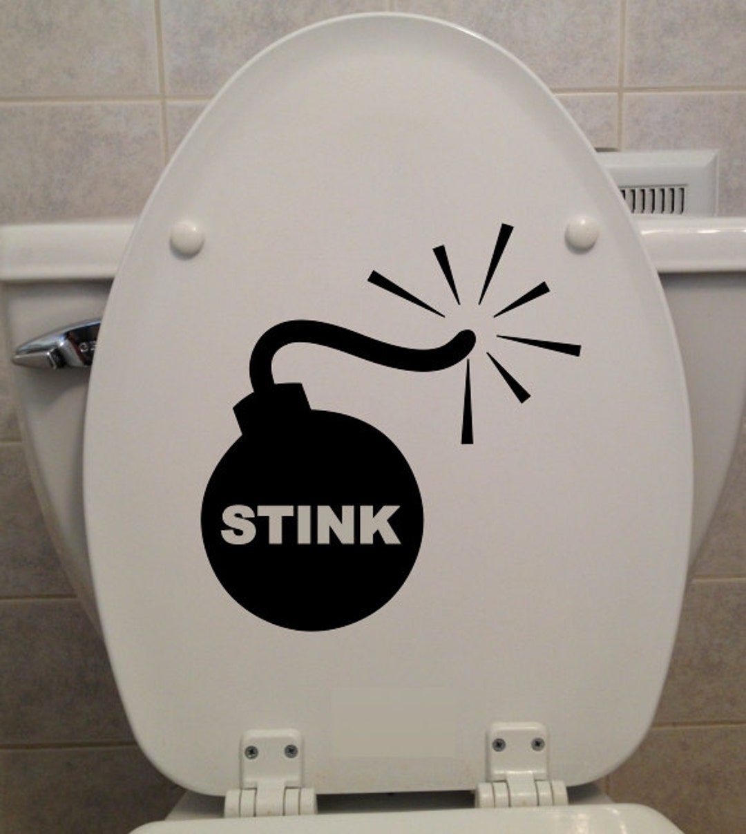 Stink Bomb Toilet Seat Sticker Car/truck/home/computer/bathroom Decal ...