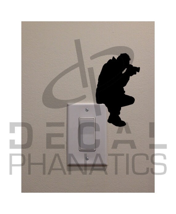 Large Man Photographer on Light Switch Decal 3wx5 | Etsy