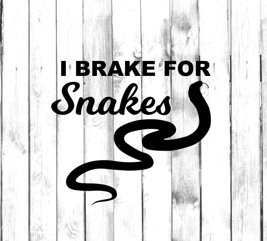 I Brake for Snakes - Di Cut Decal - Home/laptop/computer/truck/car ...