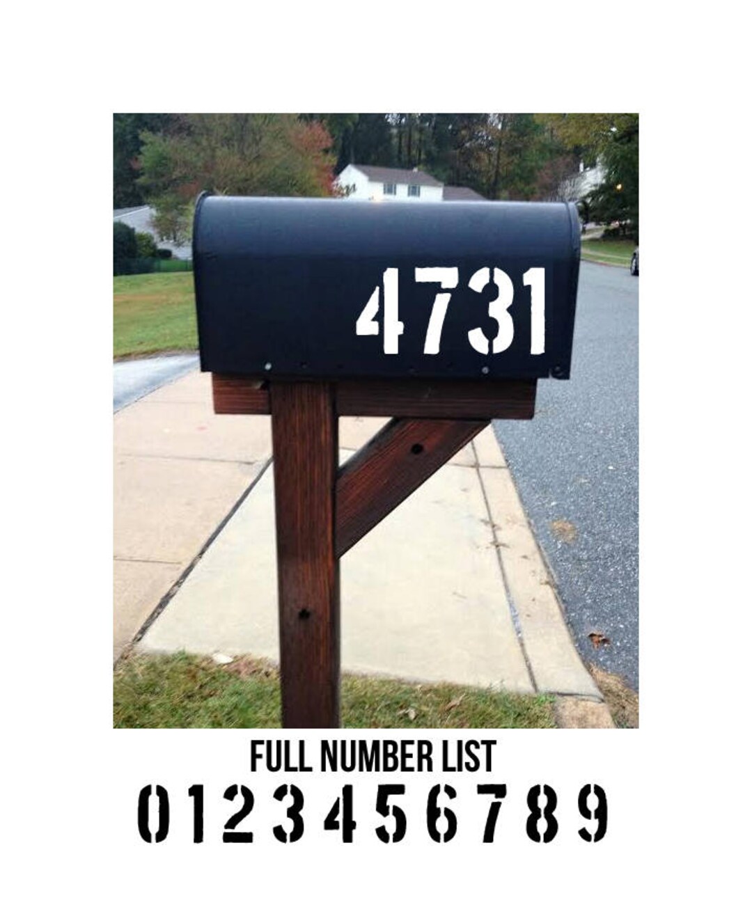 Mailbox Address Number Stickers - Stencil Font - (cost is for up to 4 ...