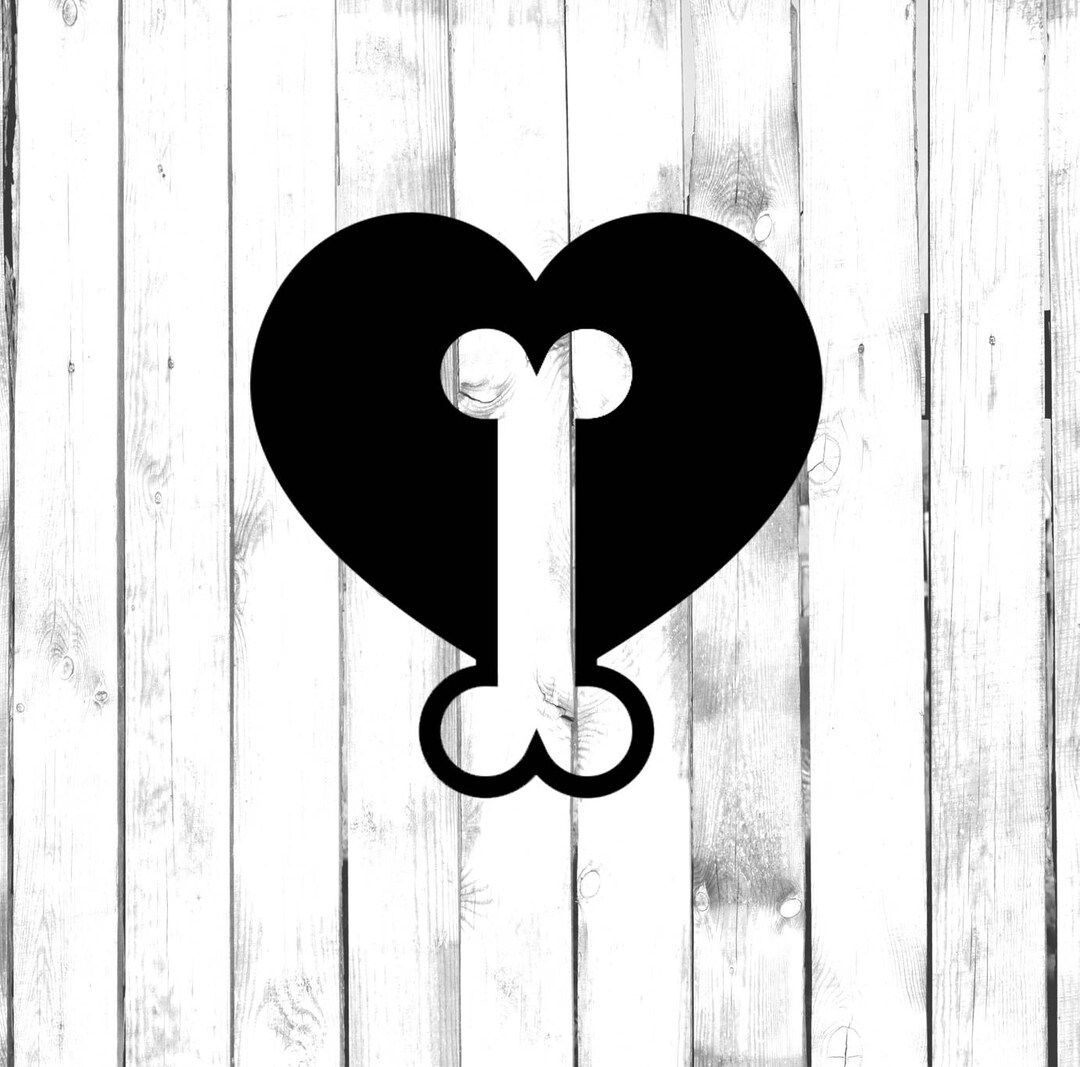 Heart With Dog Bone Decal Di Cut Decal - Etsy