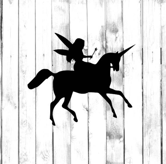Fairy Princess Riding On Unicorn Silhouette Etsy