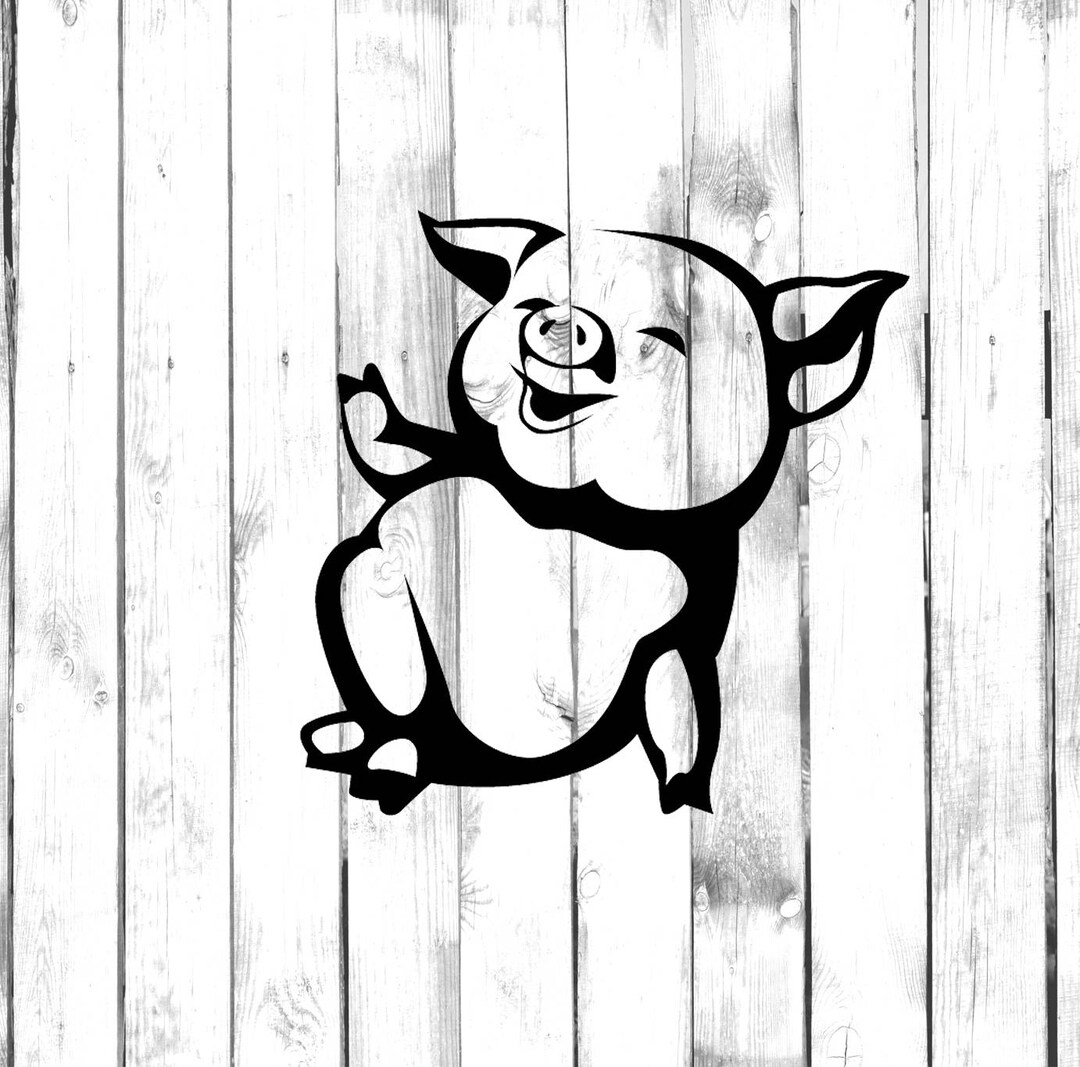 Cartoon Pig Decal - Di Cut Decal - Home/laptop/computer/truck/car ...