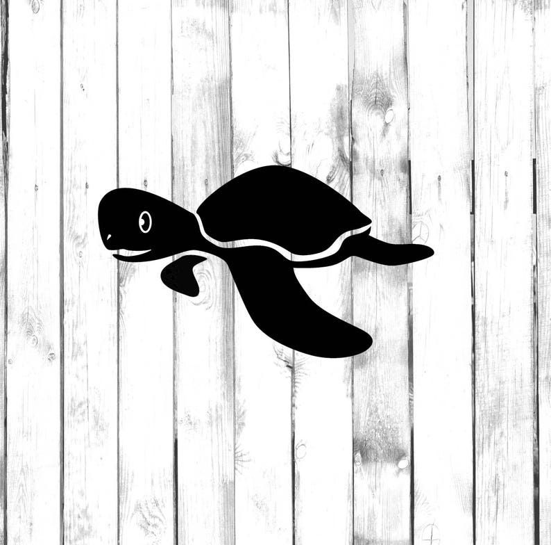 Swimming Sea Turtle Di Cut Decal | Etsy