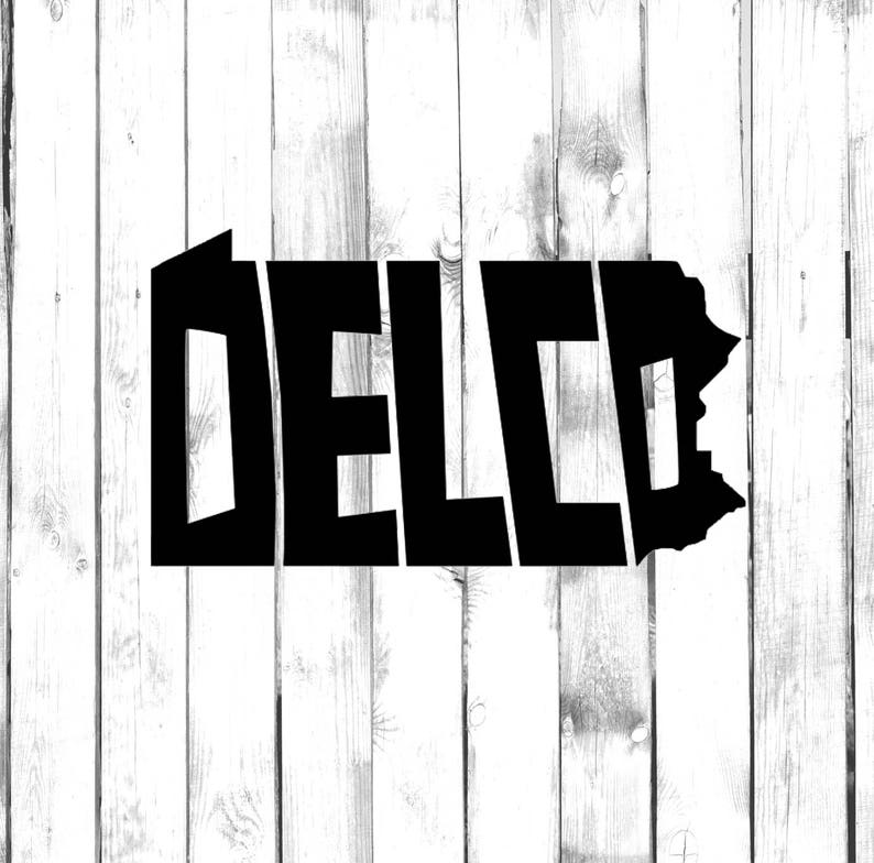 Delco delaware County Pennsylvania State Shaped Di Cut Vinyl Decal Car ...