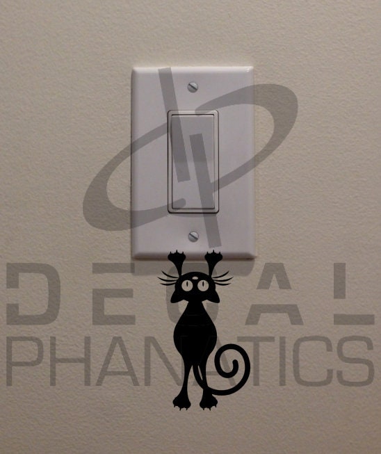 Cat/Kitten Hanging From Light Switch 2.5x4.5 | Etsy