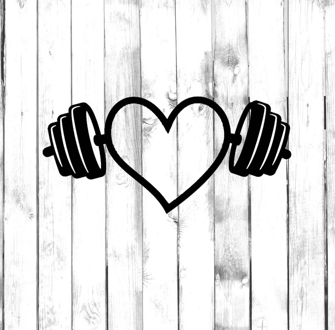 Heart Lifting Weights - Love Lifting - Yeti/tumbler/water Bottle - Home ...