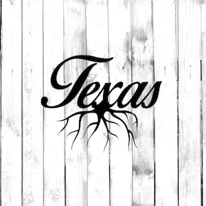 Rooted in Texas cursive Text Car/truck/phone/home/computer - Etsy