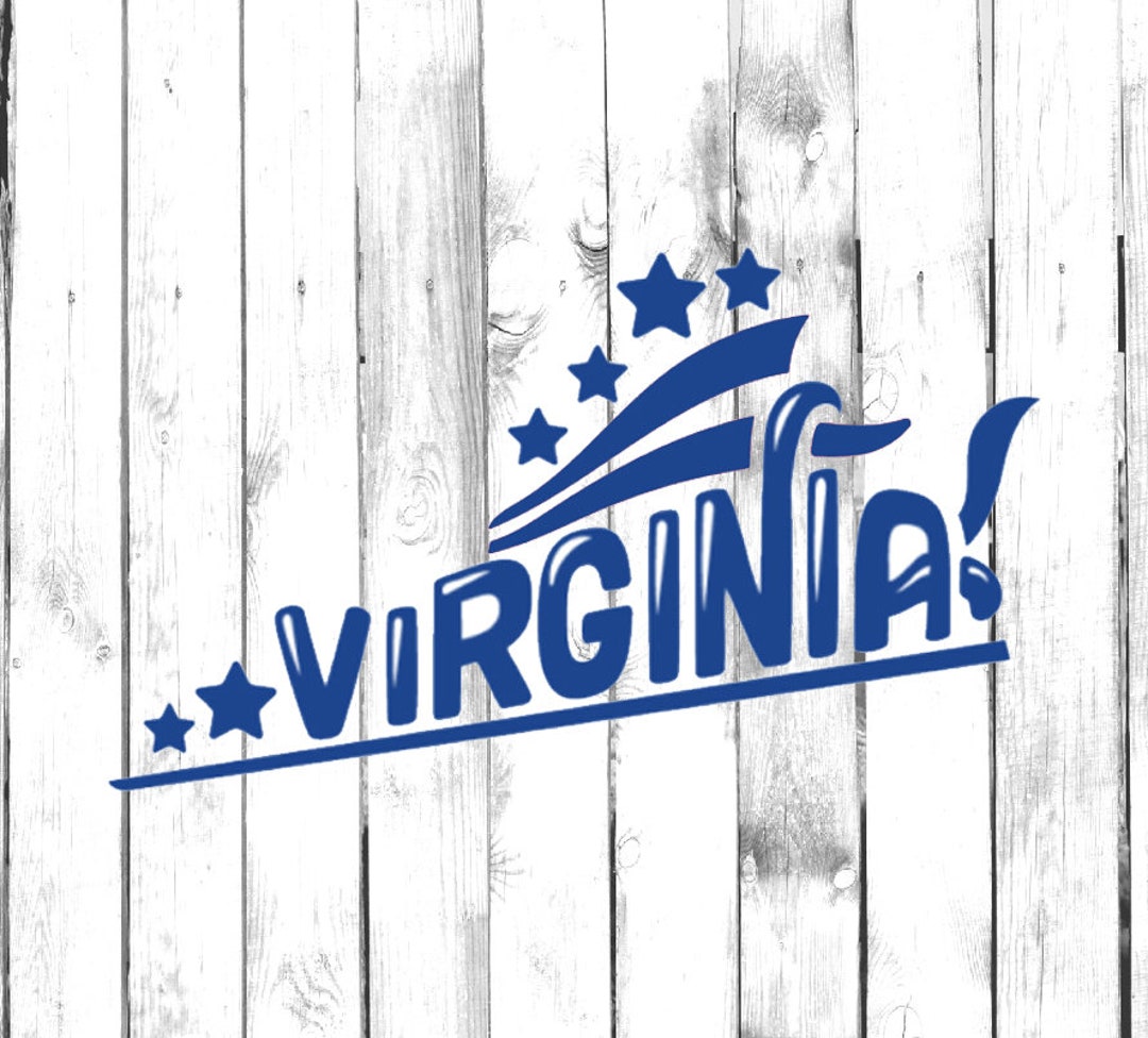 Virginia State Typography Decal - Yeti/tumbler/water Bottle/car/laptop ...