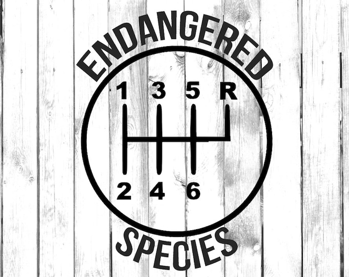 Manual Stick Shift Endangered Species Decal - Etsy