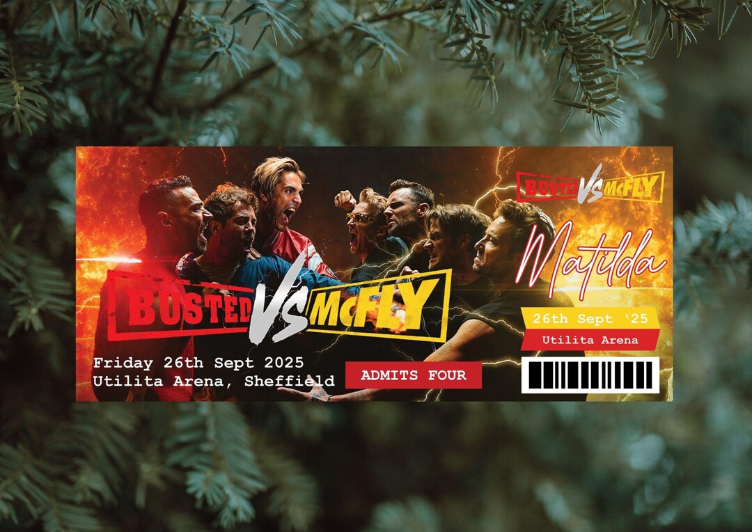 Personalised Souvenir Ticket Voucher: Busted Vs Mcfly the Battle Tour ...