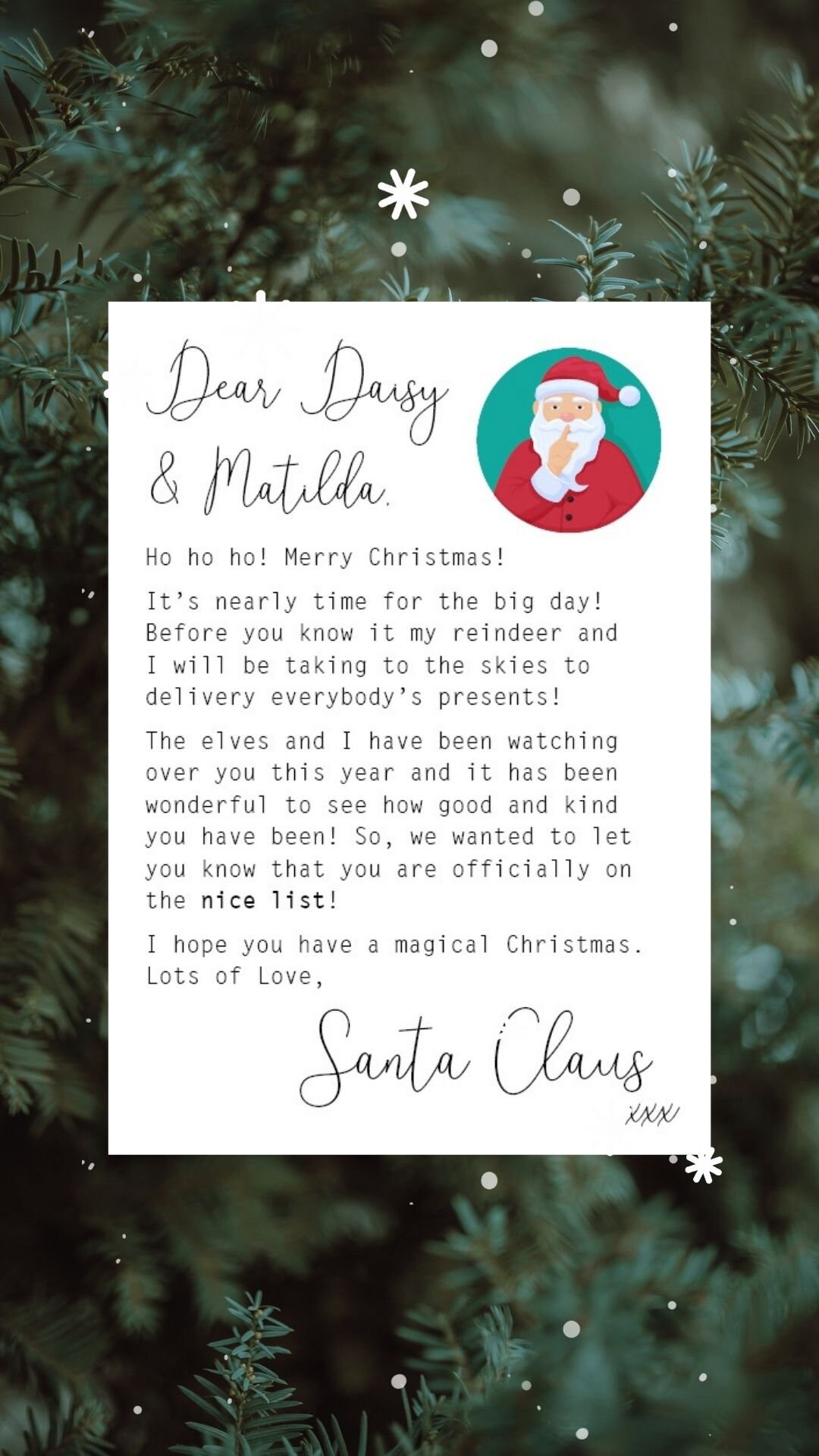 Personalised Letter From Santa in December Santa is Watching - Etsy