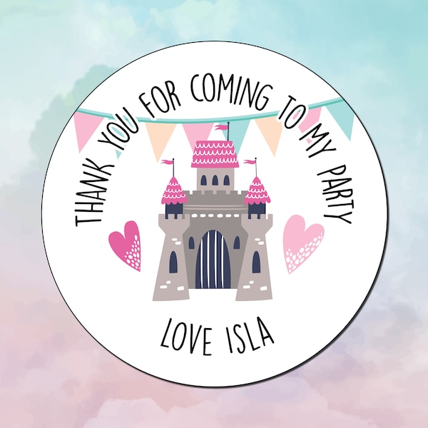 Princess Thank You for Coming Stickers - Etsy