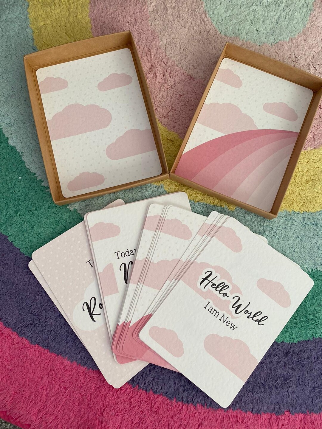 Baby / Twin / Triplet Baby Milestone Cards Available in Pink / Blue or ...