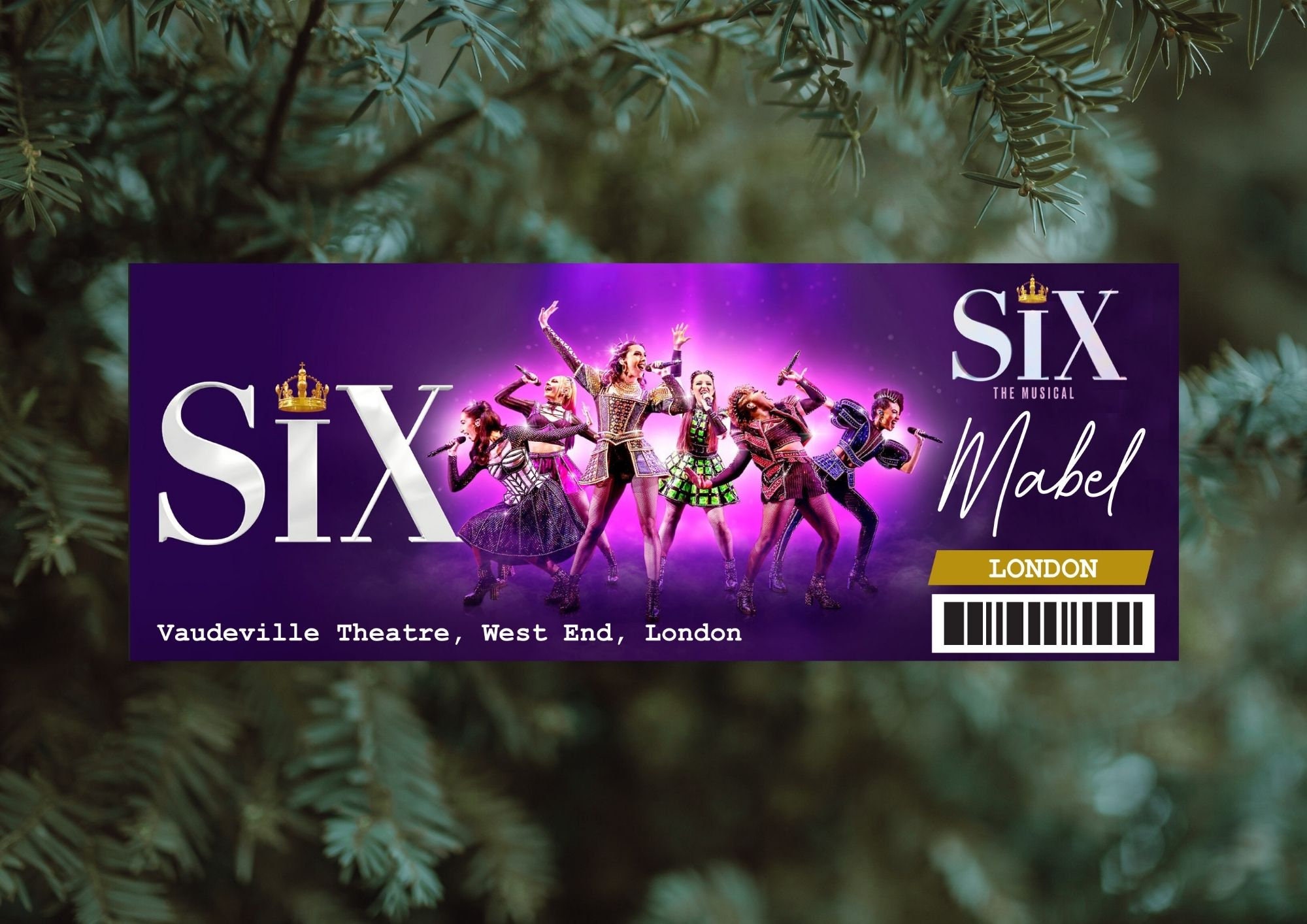 Personalised Ticket Voucher: Six the Musical Divorced Beheaded Died - Etsy