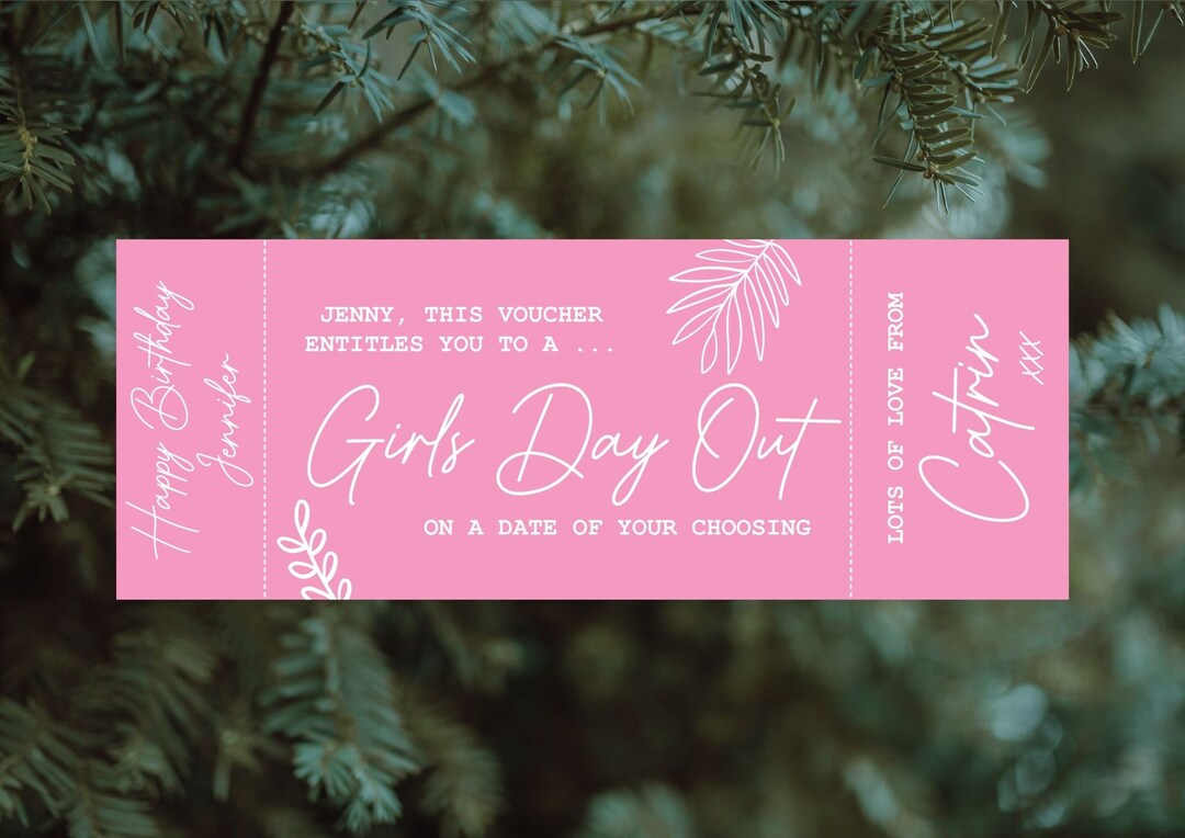 Personalised Souvenir Ticket Voucher: Girls Day Out - Etsy