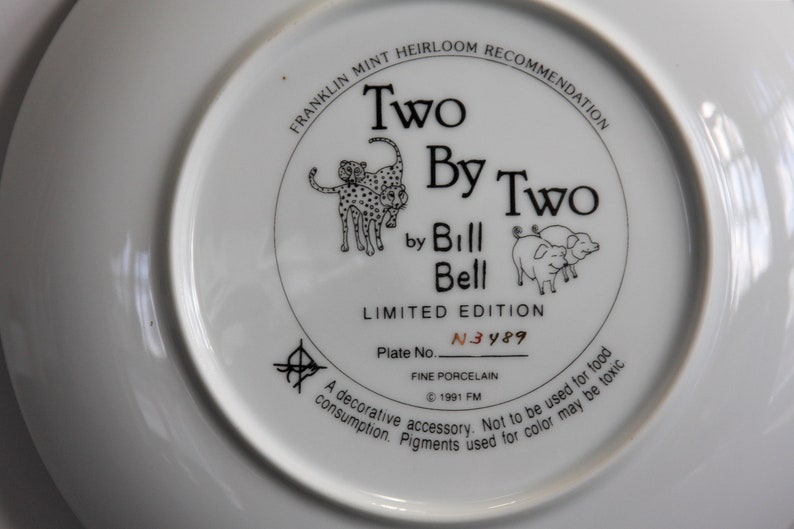 1991 Limited Edition Wall Plate by Bill Bell. Plate Depicts Noah’s Ark ...
