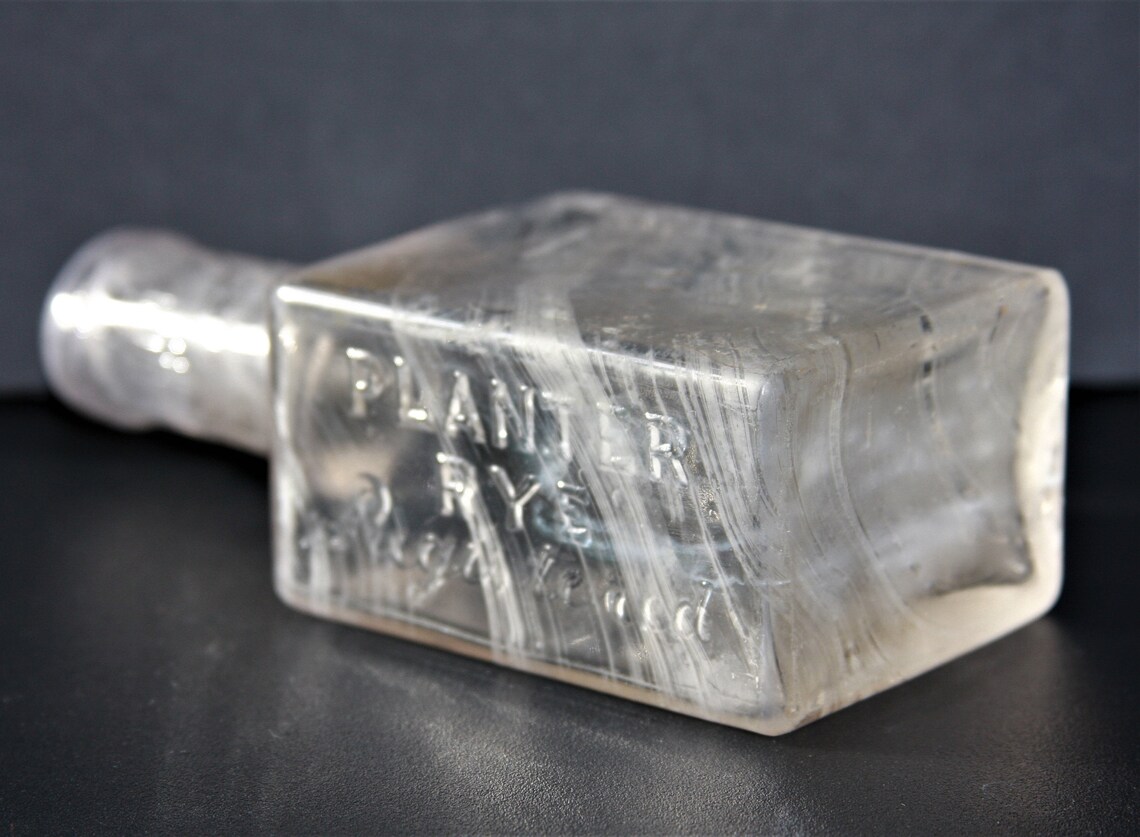 Antique Planter Rye Whiskey Bottle With Swirled and Iridescent - Etsy