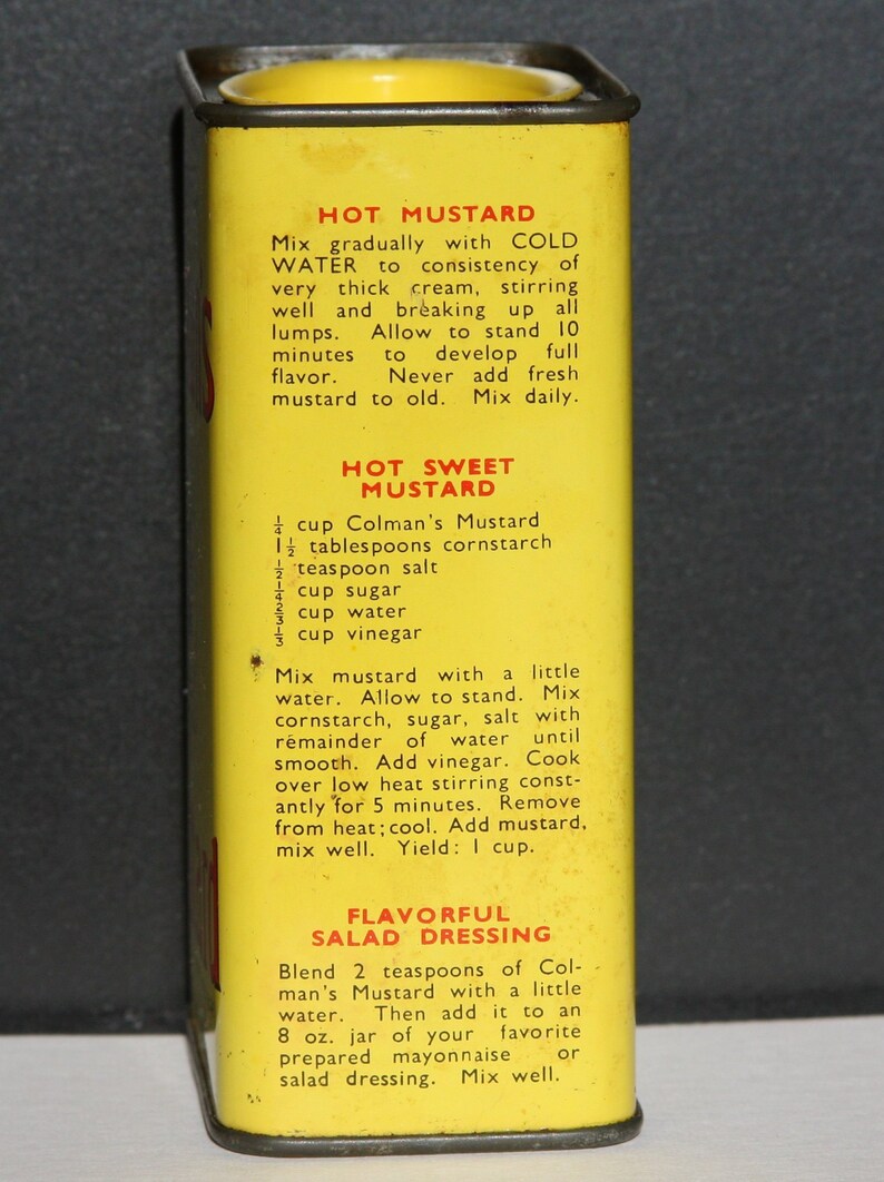 1940s Colman's Mustard Can With Contents. Made in England. Royal Seal ...