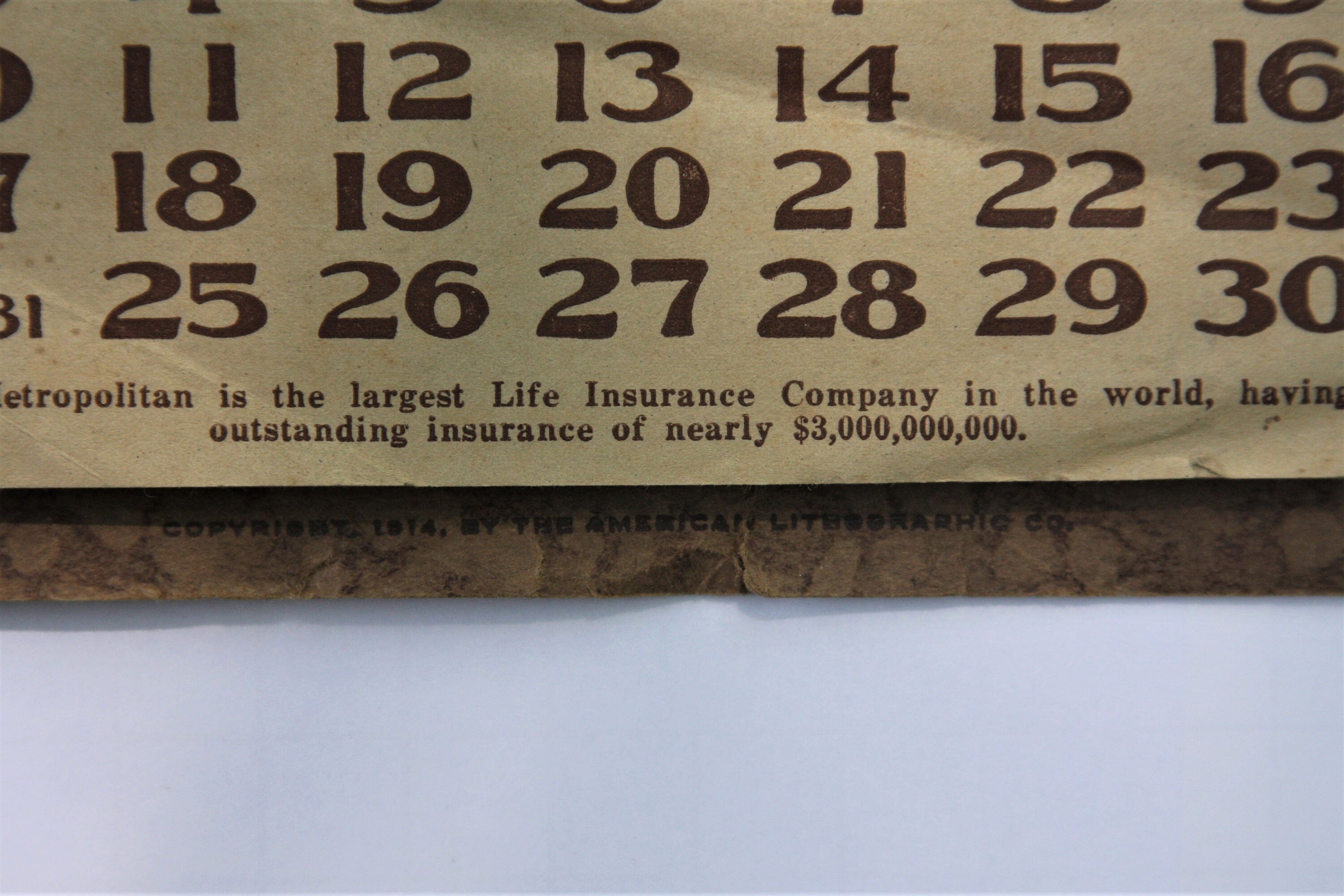 106 Year Old 1915 Calendar From the Metropolitan Life Ins. - Etsy